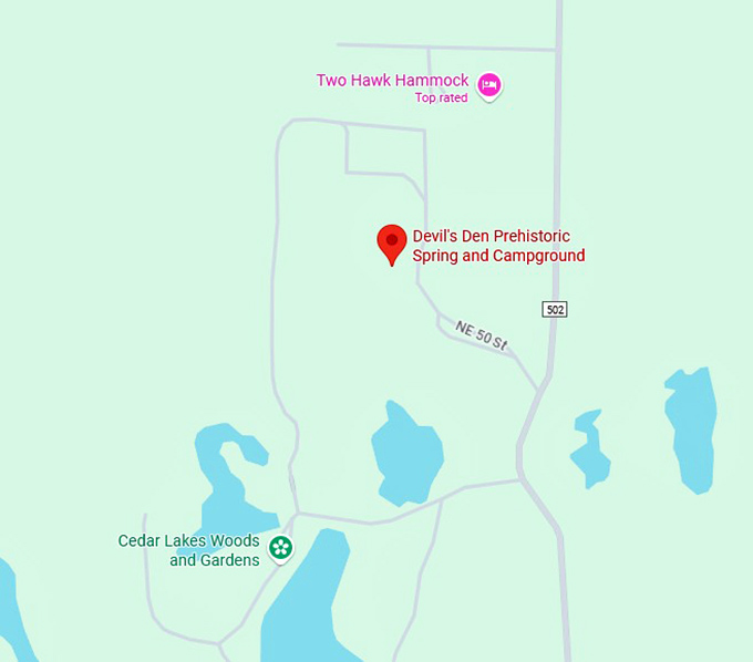 16. devil's den prehistoric spring and campground map