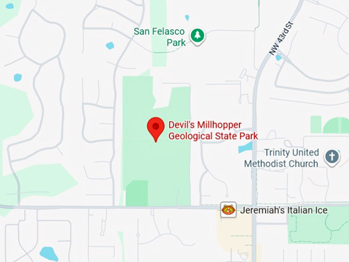 16. devil's millhopper geological state park map