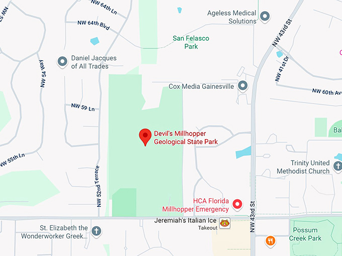 16. devil's millhopper geological state park map
