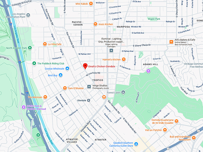 16. dinah's chicken glendale map