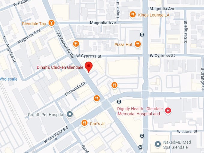 16. dinah's chicken glendale map