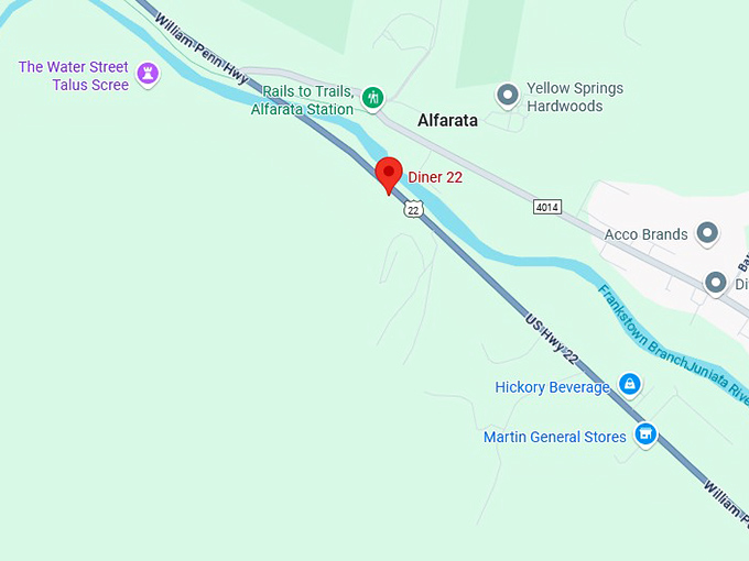 16. diner 22 map