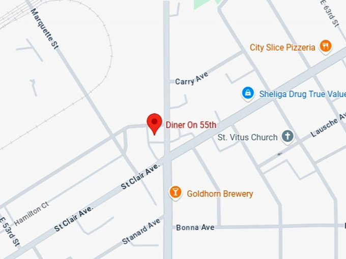 16. diner on 55th map