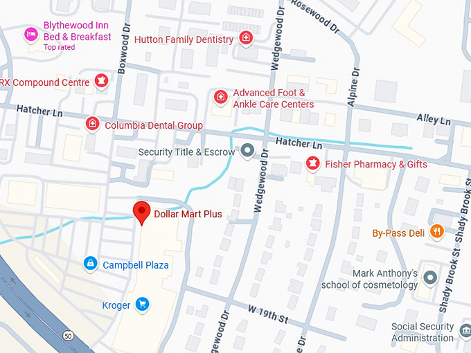 16. dollar mart plus map