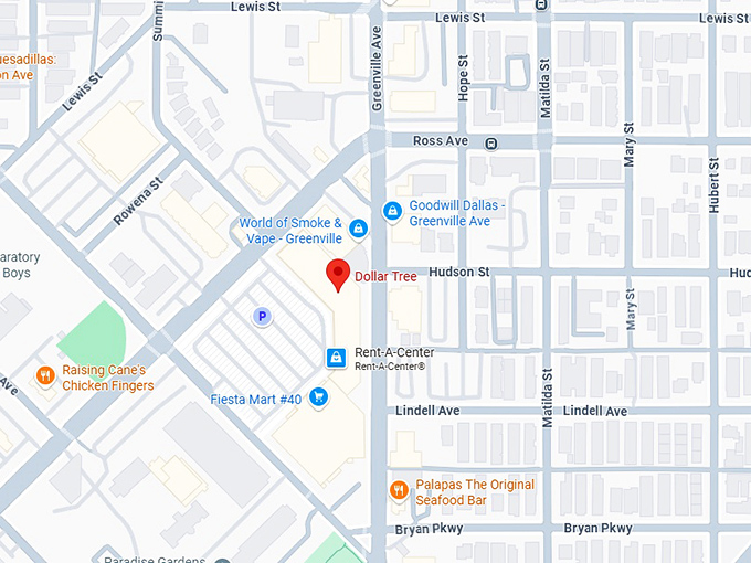 16. dollar tree (5334 ross ave #700) map