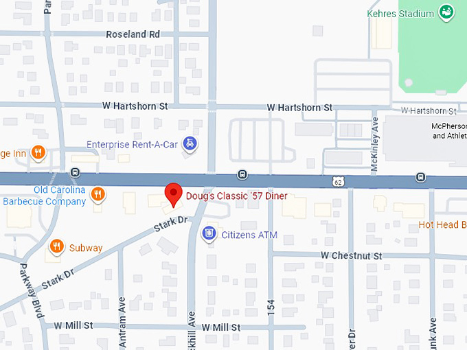 16. doug's classic '57 diner map