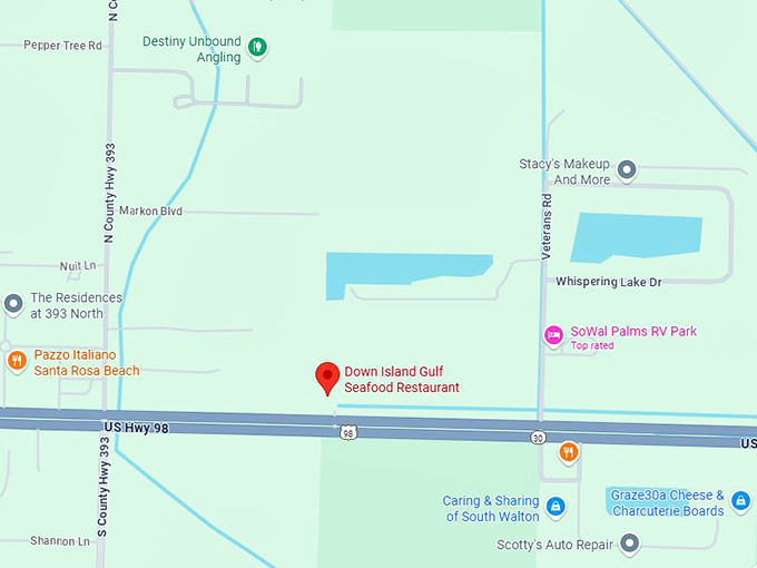 16. down island gulf seafood restaurant map