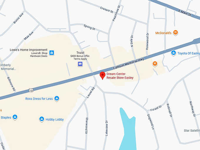 16. dream center resale store easley map