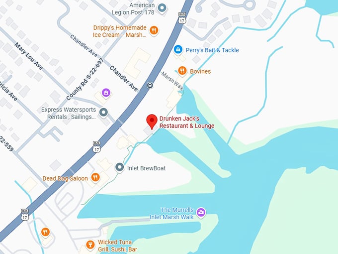 16. drunken jack&rsquo;s restaurant & lounge map