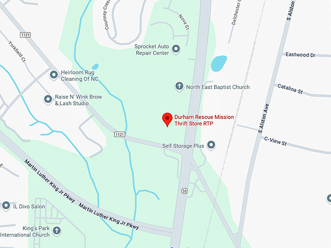 16. durham rescue mission thrift map