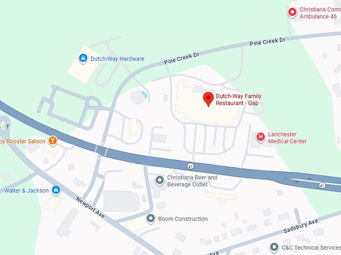 16. dutch way family restaurant gap map