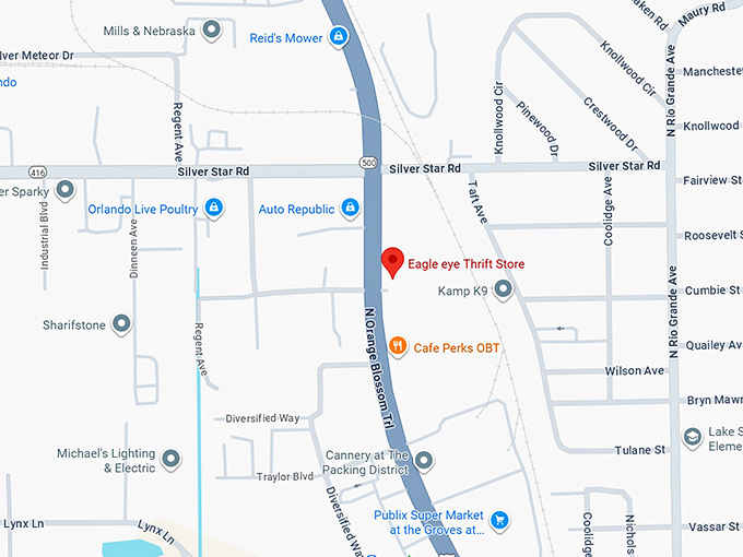 16. eagle eye thrift store map