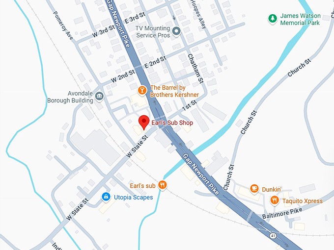 16. earl's sub shop map