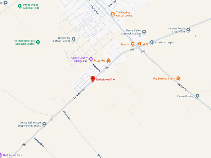 16. earlystown diner map