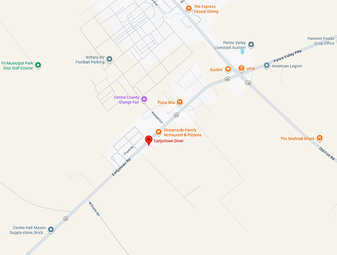 16. earlystown diner map