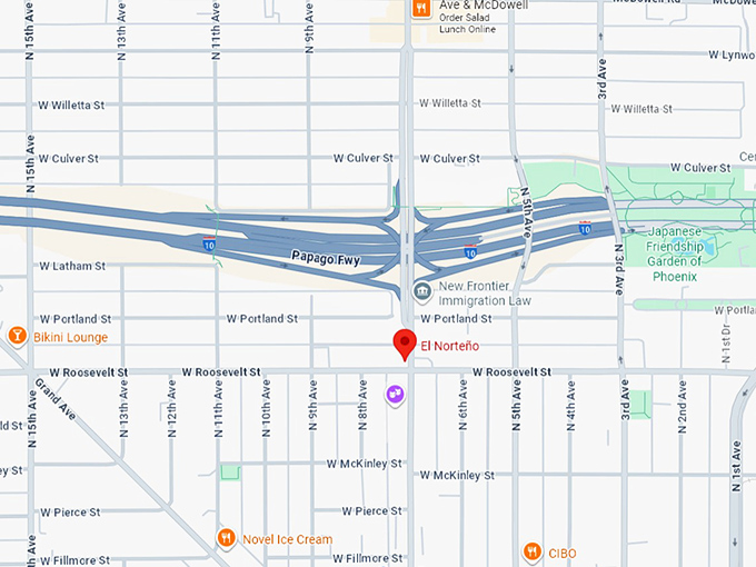 16. el norte&ntilde;o map