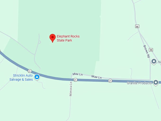 16. elephant rocks state park map