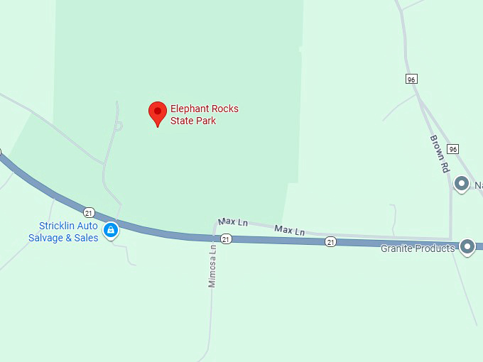 16. elephant rocks state park map