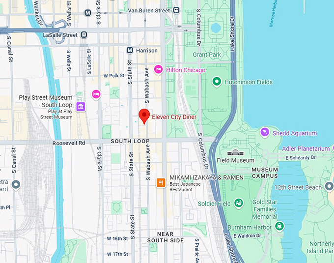 16. eleven city diner map