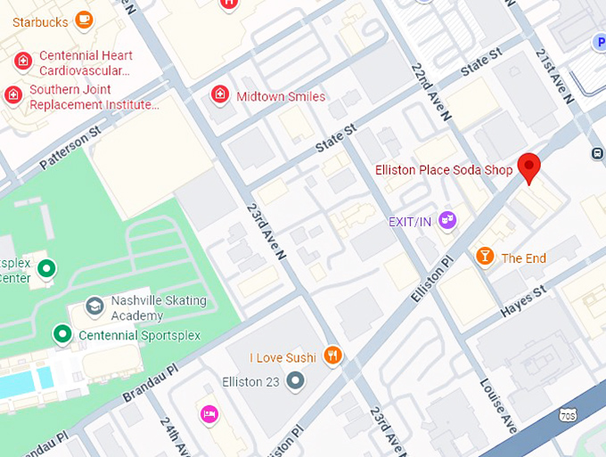 16. elliston place soda shop map