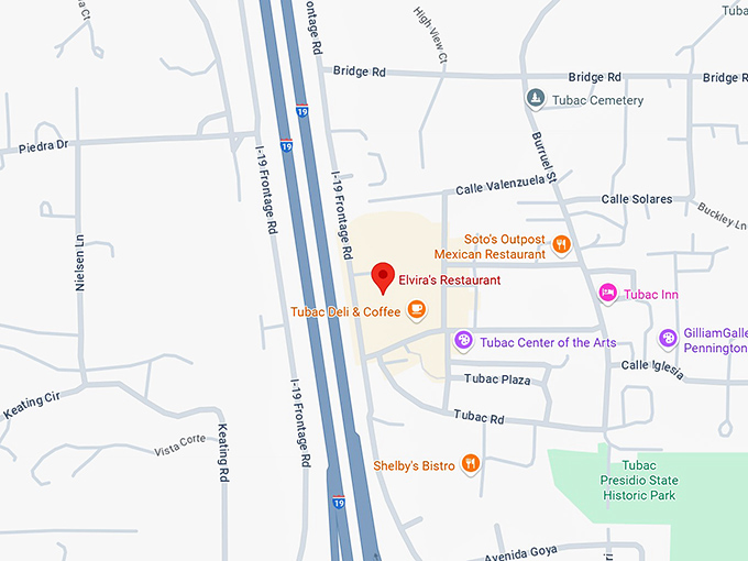 16. elvira's restaurant map