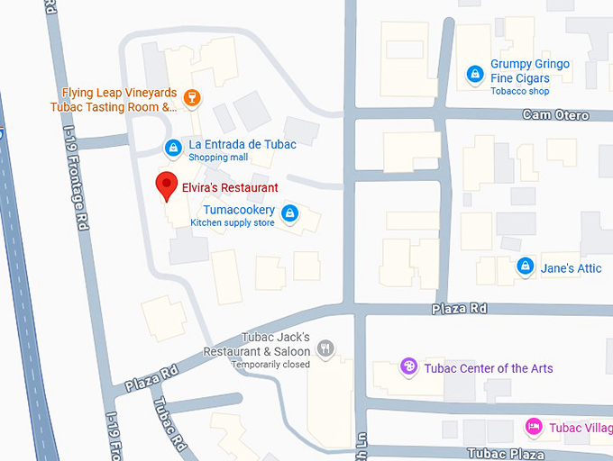 16. elvira's restaurant map