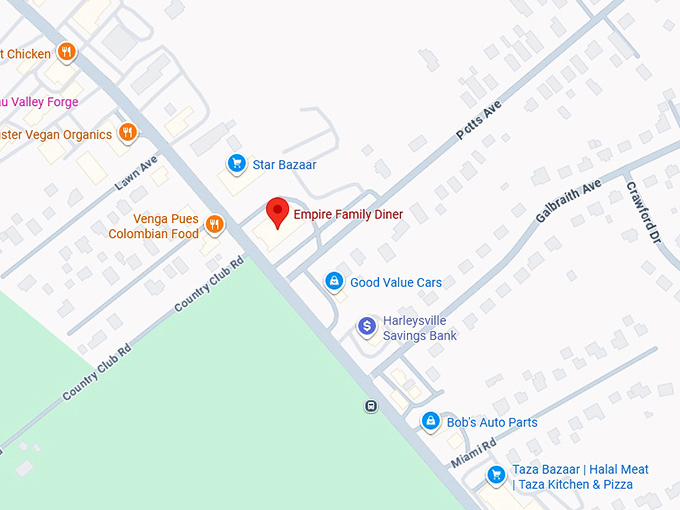 16. empire family diner map