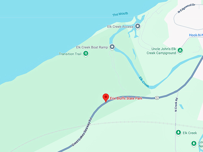 16. erie bluffs state park map