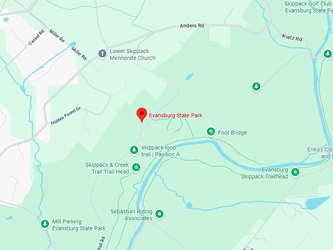 16. evansburg state park map
