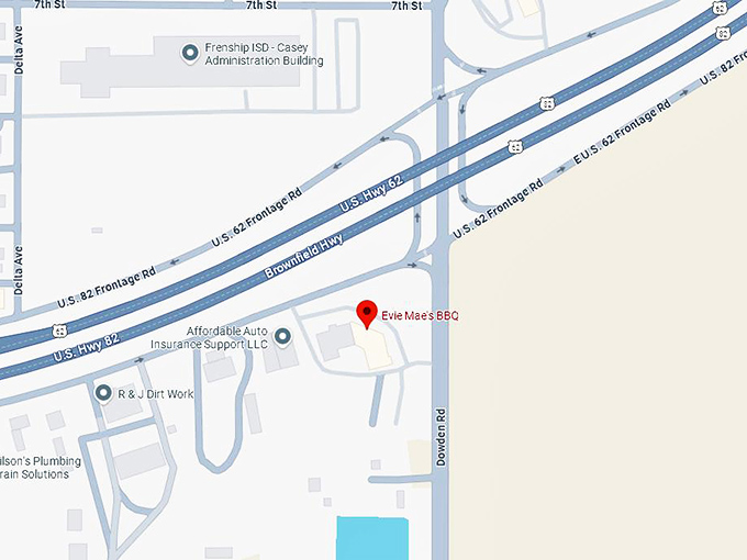 16. evie mae's bbq map