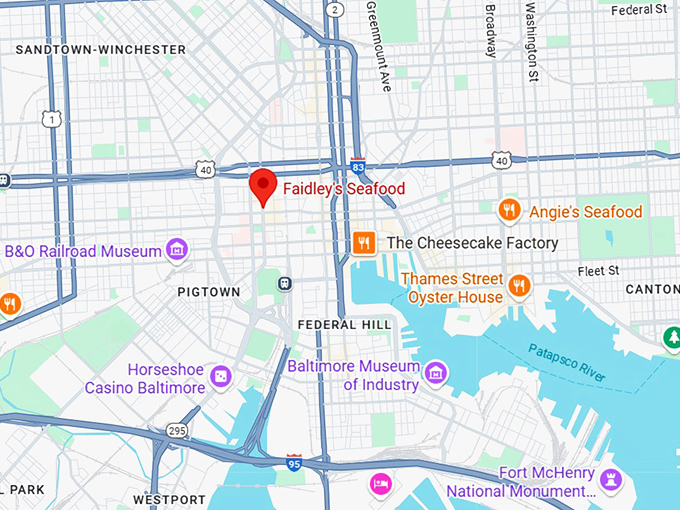 16. faidley seafood (baltimore) map