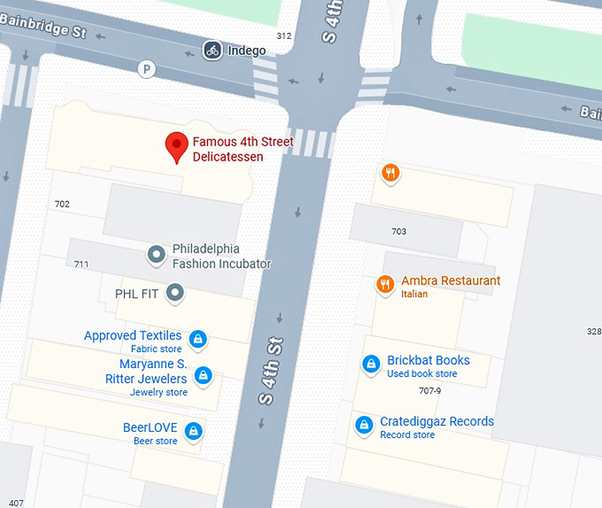 16. famous 4th street delicatessen map