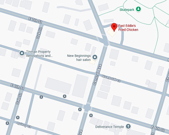 16. fast eddie's fried chicken map