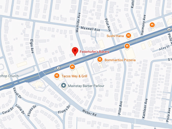16. federhofer's bakery map