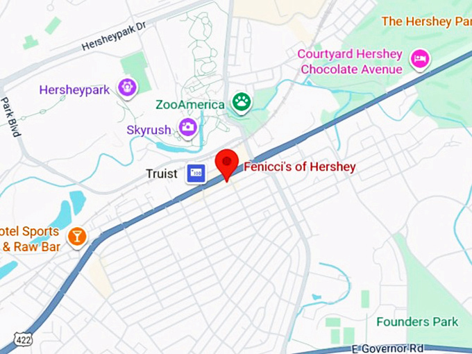 16. fenicci's of hershey map