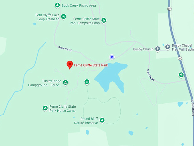 16. ferne clyffe state park map