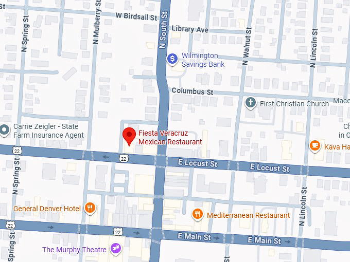 fiesta veracruz mexican restaurant map