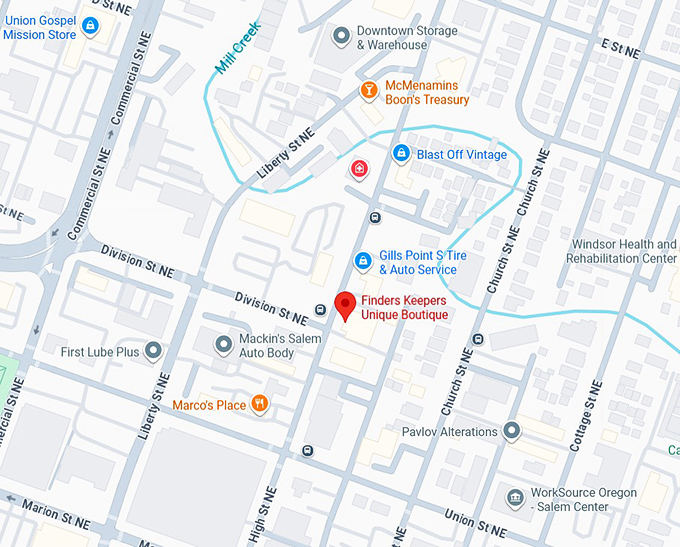 16. finders keepers unique boutique, llc map