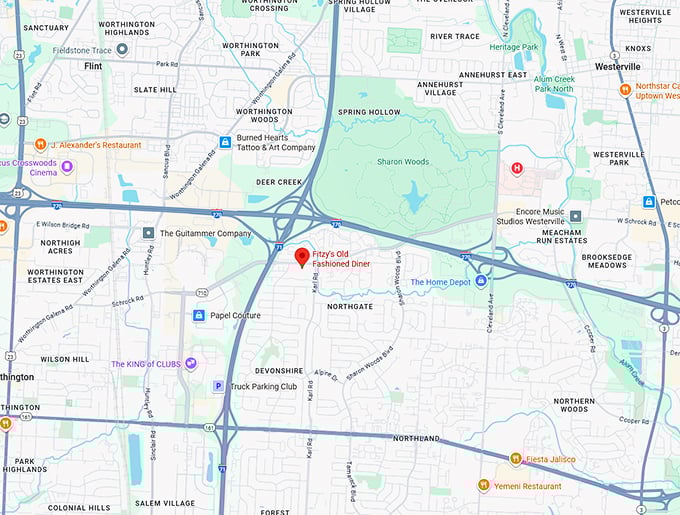 16. fitzy's old fashioned diner map