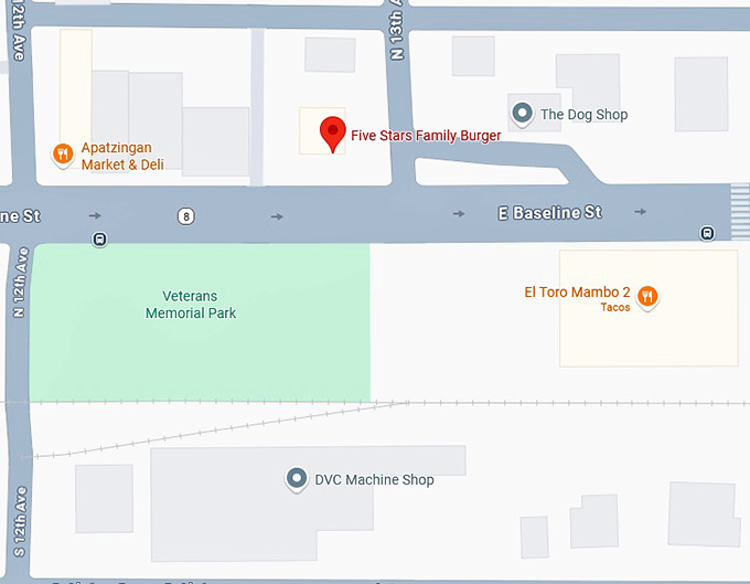 16. five stars family burger map