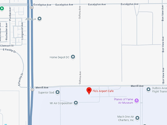 16. flo's airport cafe map