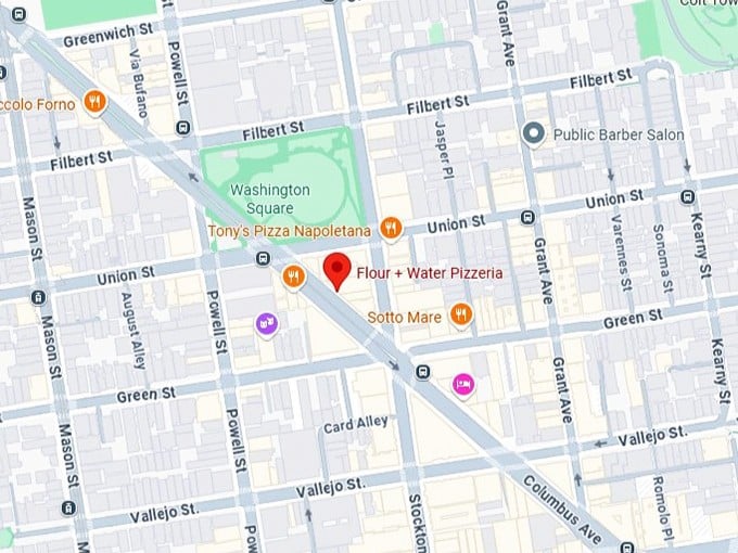 16. flour + water pizzeria map