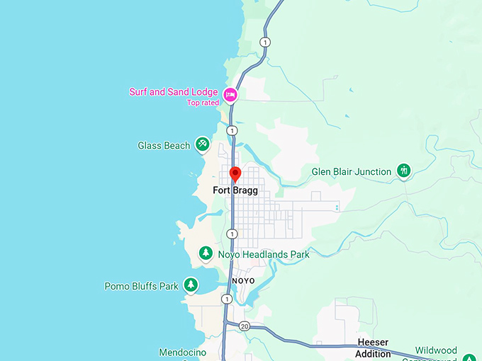 16. fort bragg ca map