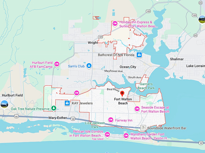 16. fort walton beach, fl map