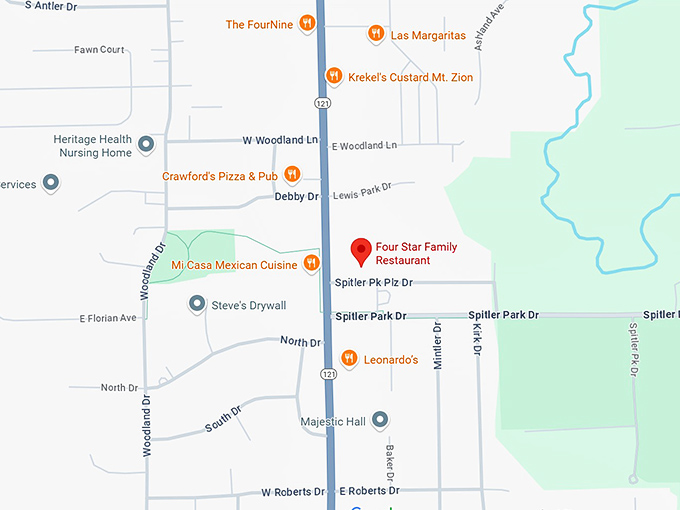 16. four star family restaurant map