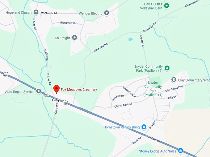 16. fox meadows creamery 2475 w main st map