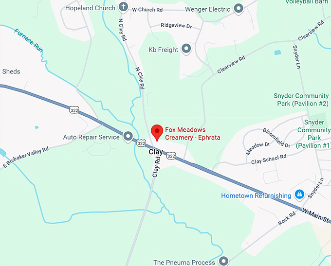 fox meadows creamery ephrata map