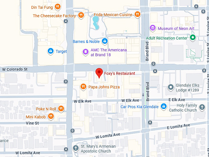 16. foxy's restaurant map