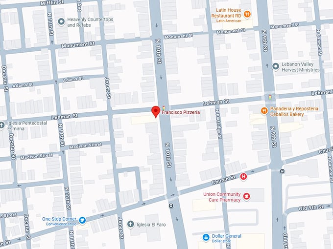 16. francisco pizzeria map