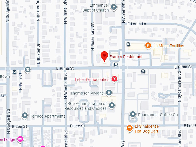 16. frank&rsquo;s restaurant map